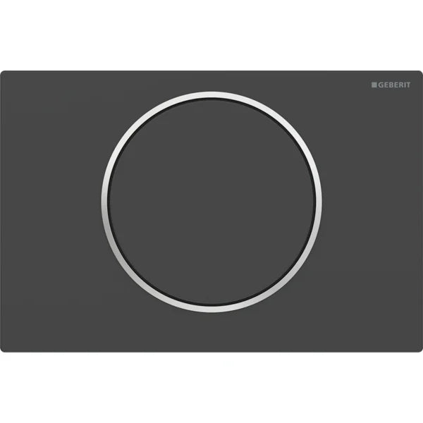 Geberit Sigma10 stop-and-go Flush Plate Matt Black & Chrome 115.758.14