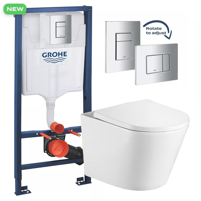 Anas Rimless Wall Hung Pan Soft Close Seat Grohe Wc Frame Concealed ci