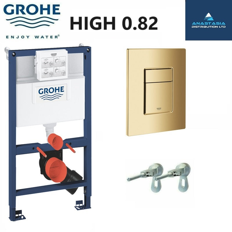 Grohe 0.82 Wc Frame Brushed Brass 38732GN0 Flush Plate Gold For Wall H