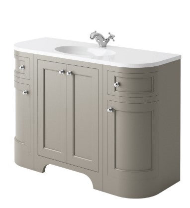 Harrogate 300 Return Unit Left & Right With Basin Dovetail Grey Curved