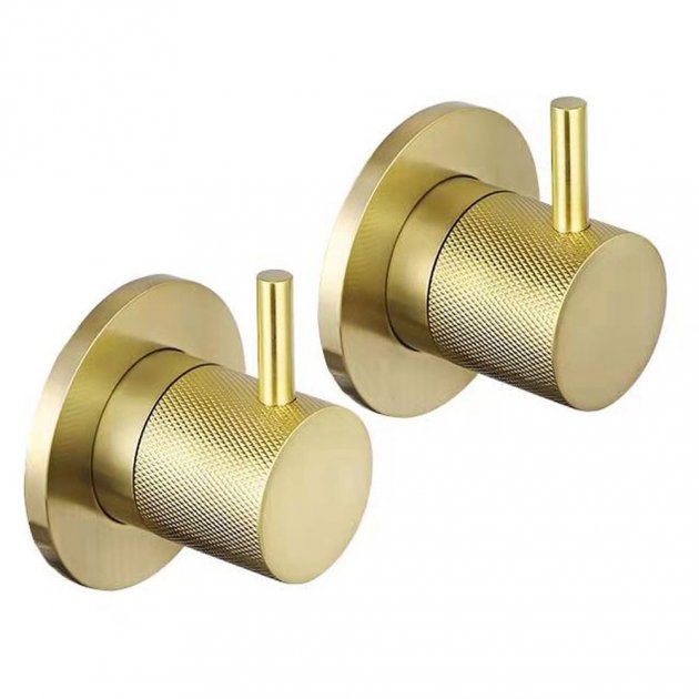 JTP Vos Wall Mounted Side Valves Pair with Designer Handle - Brushed B
