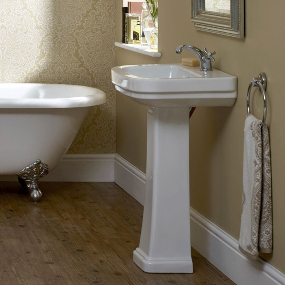 Traditional Design Essential Iris 550mm Pedestal Basin & Full Pedestal