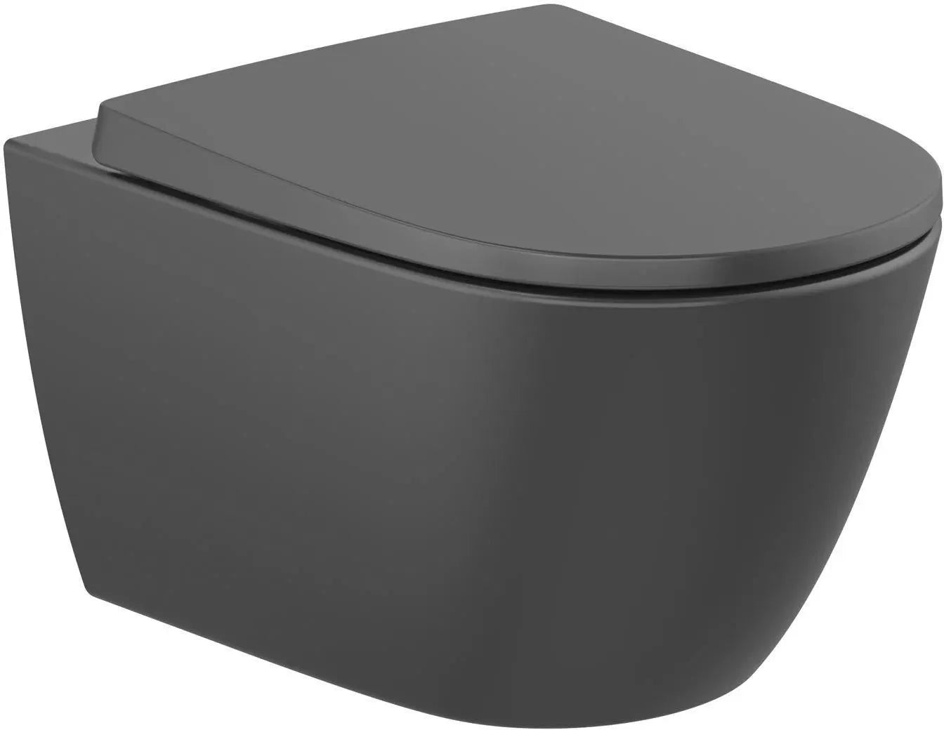 Roca Ona Black Rimless 480mm Projection Wall Hung Pan with Soft Close