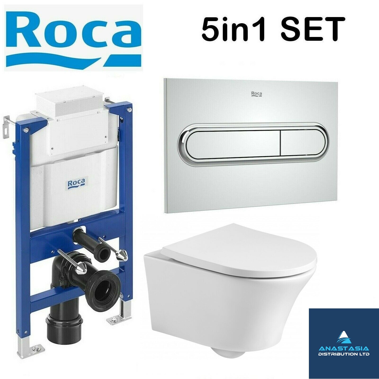Rimless Toilet Wall Hung Roca Wc Frame 0.82 Under Window Chrome Flush